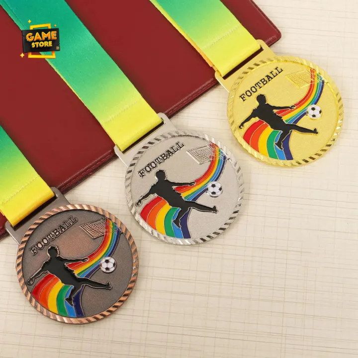 Factory Custom Football Medals and Trophies Gold Silver Bronze Athletic ...