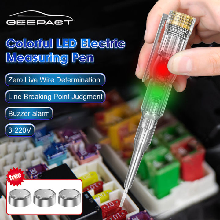 Geepact Tester Pen Double Color Lamp Inductive Buzzer Tester Voltage ...