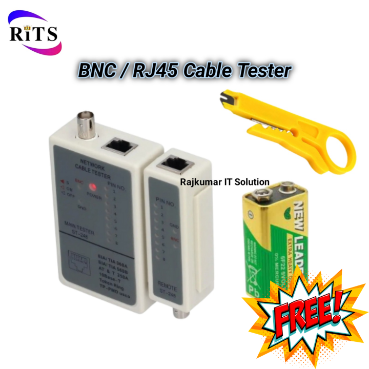 High Quality Network Cable Tester LAN UTP CAT5 CAT6 RJ45 RJ12 RJ11 BNC ...