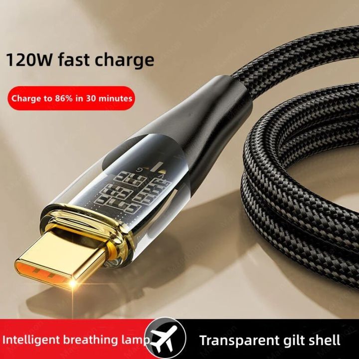 【Ready Stock+FREE Shipping+COD】Type C Cable 120W Super Fast Charge USB ...