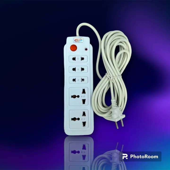 Multiplug 5 Port Power sockets White 2 Meters Long Wire | Daraz.com.bd