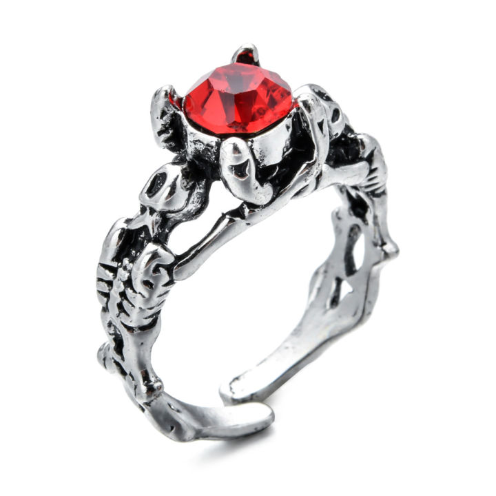 【Innovative design】Vintage Punk Double Skull Ring Trendy Men's ...