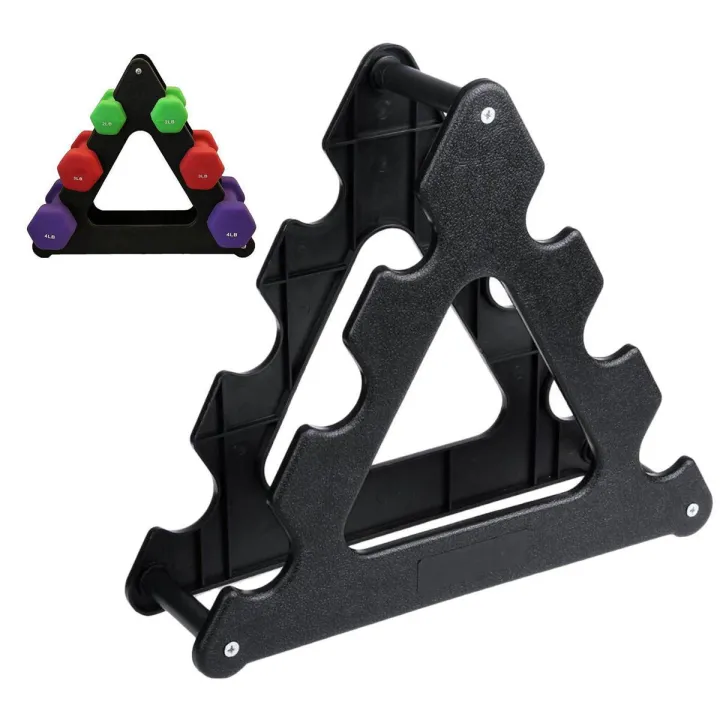 Vertical Dumbbell Holder Weight Stand Gym Storage Rack Bracket Triangle ...