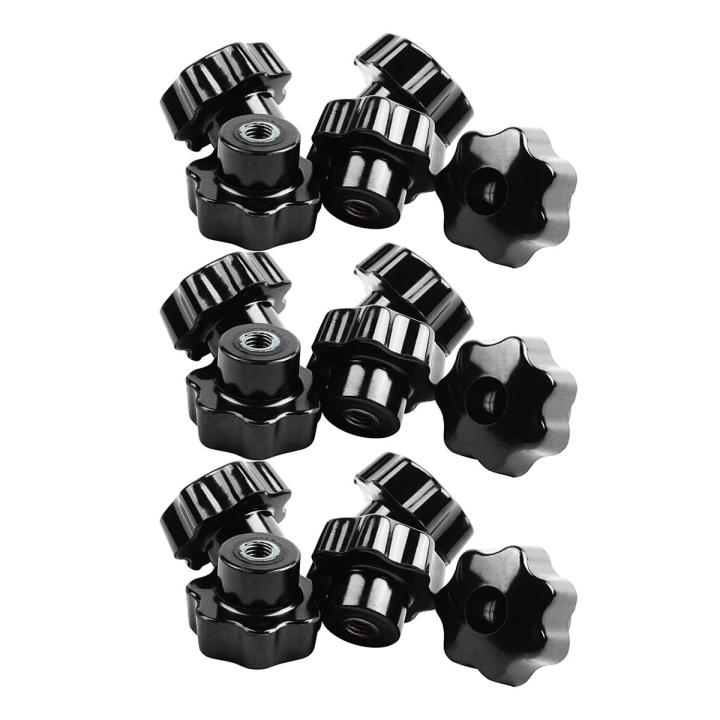 15 Pieces Black Star Grip Knobs, Female Thread Diameter 8mm, Head ...