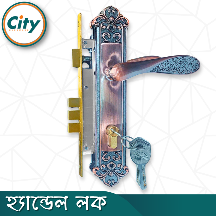 Antique Color High Security Standard Size Handle Lock For Main Door ...