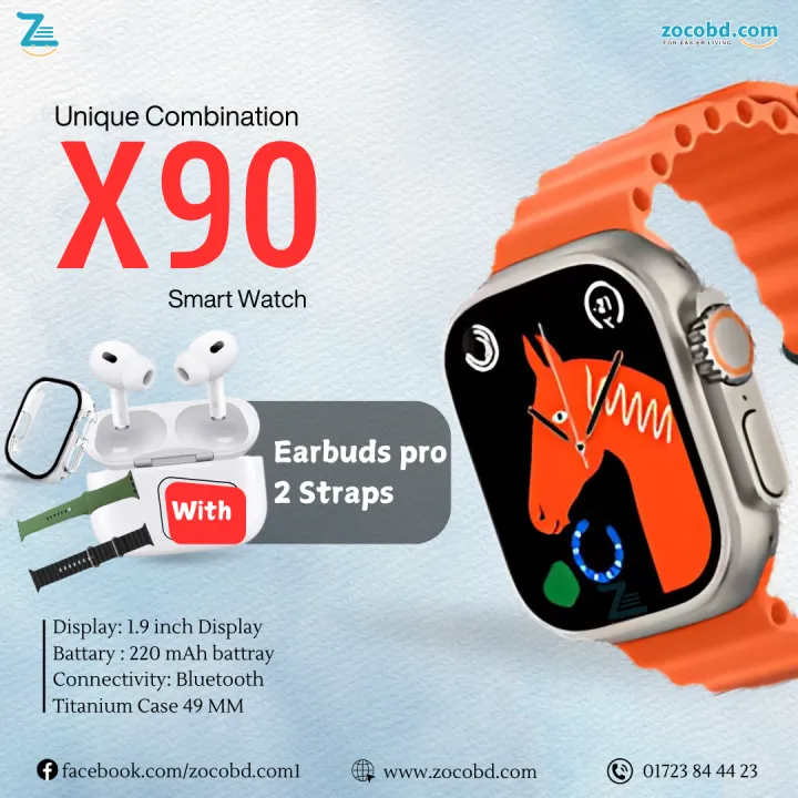 X90 Unique Combination Smartwatch With TWS Bluetooth. | Daraz.com.bd