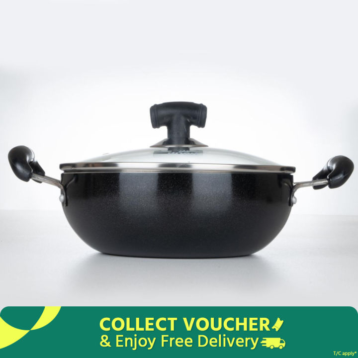 NOAH Nonstick Kadhai / Karai / Pot - 22.5 cm - Black | Daraz.com.bd