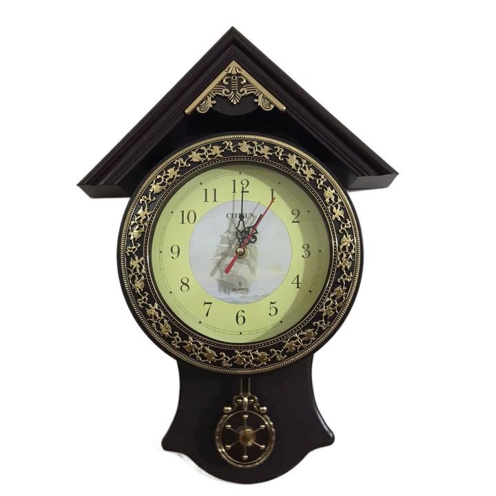 Vintage Fiber Made Citisun Pendulum Decorative Wall Clock-43cm | Daraz ...