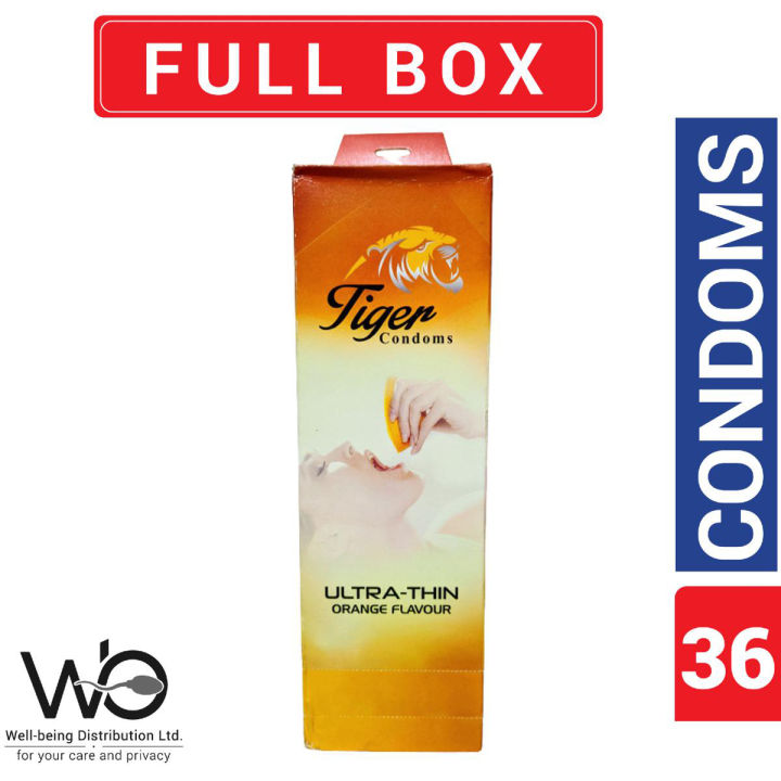 Tiger - Ultra Thin Orange Flavour Condom - Full Box - 3x12 - 36pcs (টাইগার অরেঞ্জ কনডম) | Daraz ...