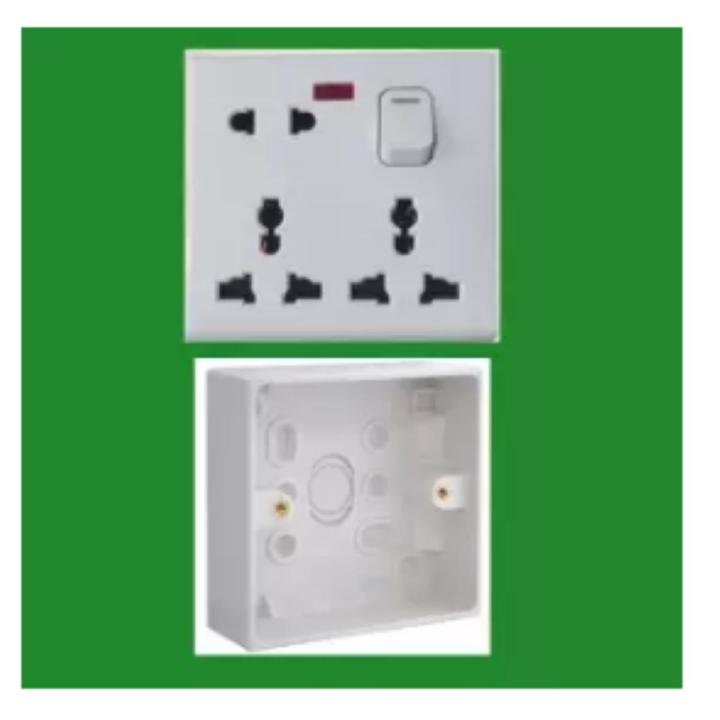 16 A 250V 8 pin 1 Gang socket with 1 Gang MK box | Daraz.com.bd
