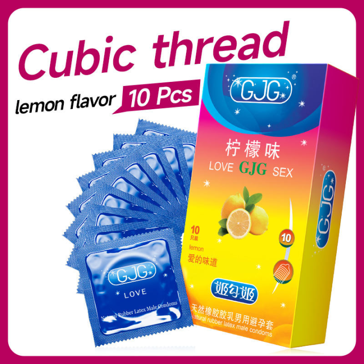 GJG Super Thin Lemon Flavored Latex Enhanced Pleasure Condoms - 10pcs ...