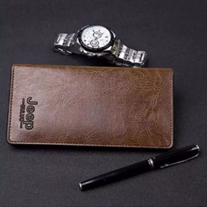 Jeep Chocolate Artificial Leather Long Wallet for Men | Daraz.com.bd