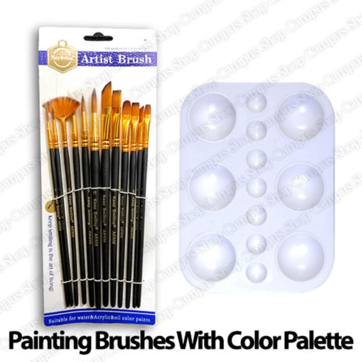 12 Pcs Paint Brush Set and 1 Pieces Artist Color Palette | Daraz.com.bd