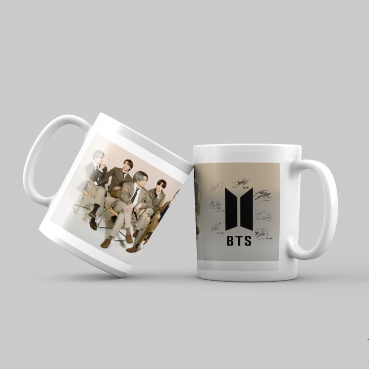 BTS WHITE CERAMIC MUG BANGTAN BOYS KPOP KOREAN MUG 853 | Daraz.com.bd