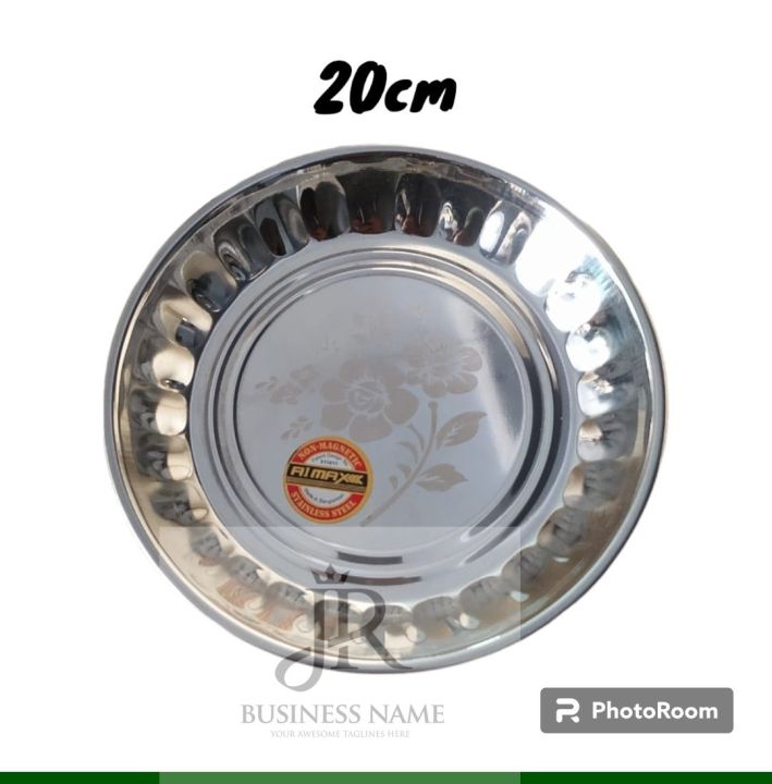 Unique Design Round Stainless Steel Plate, Size: 20cm | Daraz.com.bd