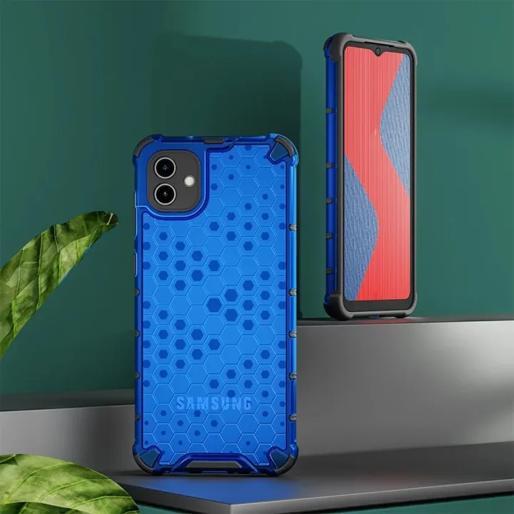 Back Cover Samsung A04 A04S A03 case Hard Shockproof Armor Transparent Honeycomb Case For Galaxy ...