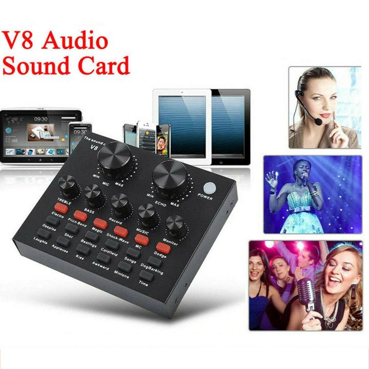 V8 Live Sound Card, Voice Change Digital Sound Card Audio Interface ...