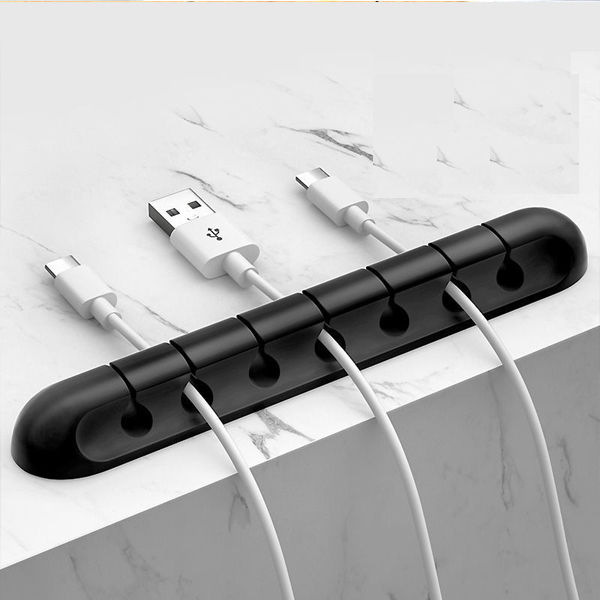 Cable Organizer Silicone USB Cable Winder Desktop Tidy Management Clips Cable Holder | Daraz.com.bd