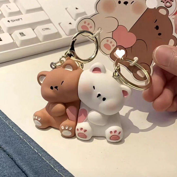 1PC Kawaii Couple Best Gift Korean Cute Cartoon Bear Magnetic Keychain ...