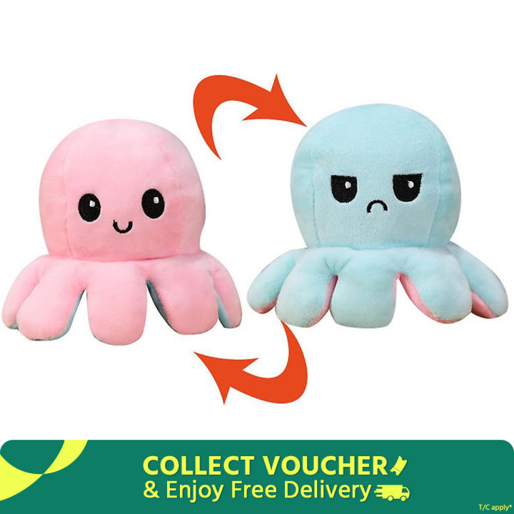 Reversible Flip octopus Plush Stuffed Soft Toy for Children - Teddy ...