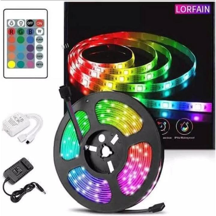 SMD 2835 DC 12V LED Strip Light With Remote- 5 meter RGB Colour fairy ...
