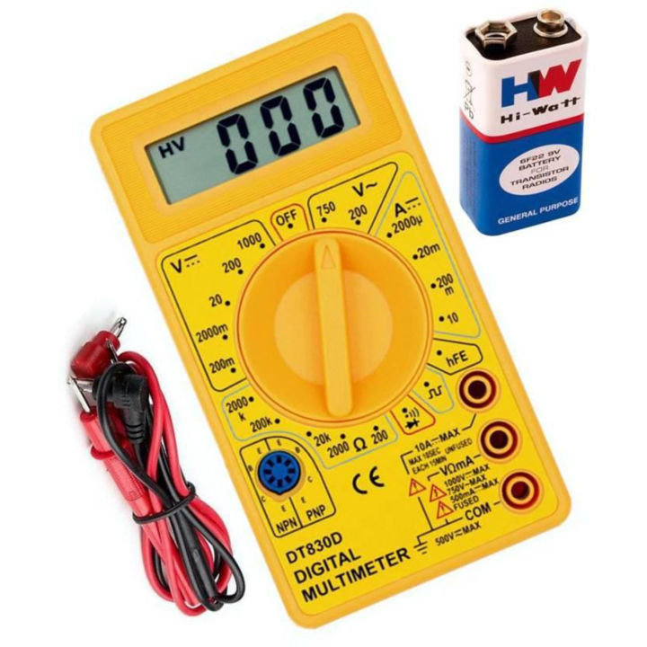 DT830D Yellow Color Digital Multimeter | Daraz.com.bd