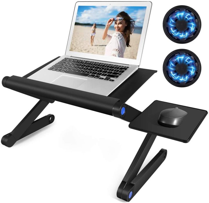 Aluminium Laptop Table T9 - Black | Daraz.com.bd