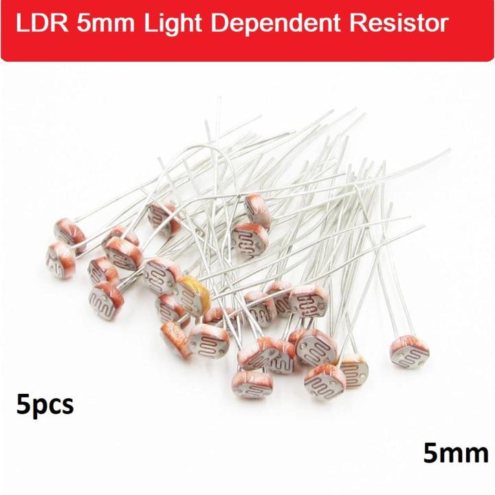 5pcs LDR 5mm Diameter Photoresistor Photo Cell Light Dependent Resistor ...