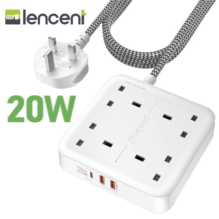 LENCENT 2M Power Strip Cube with Flat Power Strip Plug for Indoor Use ...