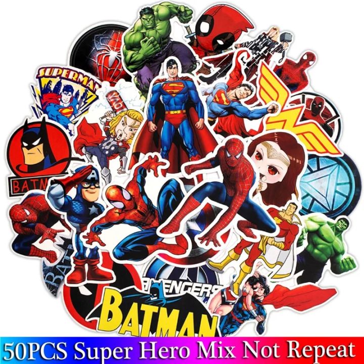 【Lejia】50PCS Super Hero Stickers Movies Character Marvel Sticker DIY ...