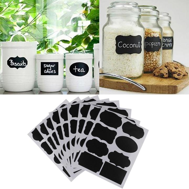 72x Jar Chalkboard Spice Blackboard Label Labels Stickers Marker Pen ...