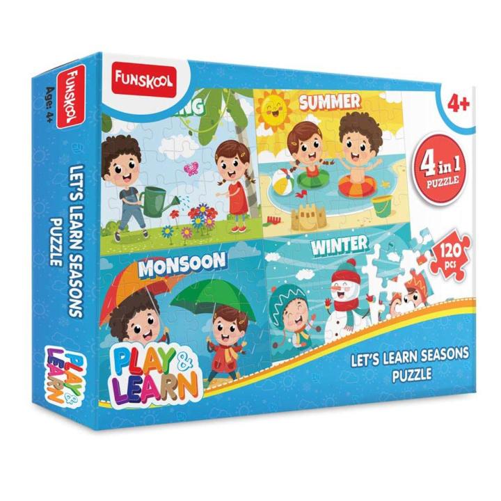 Funskool Puzzle Play & Learn-Seasons Educational 120 Pieces for 4 Year ...