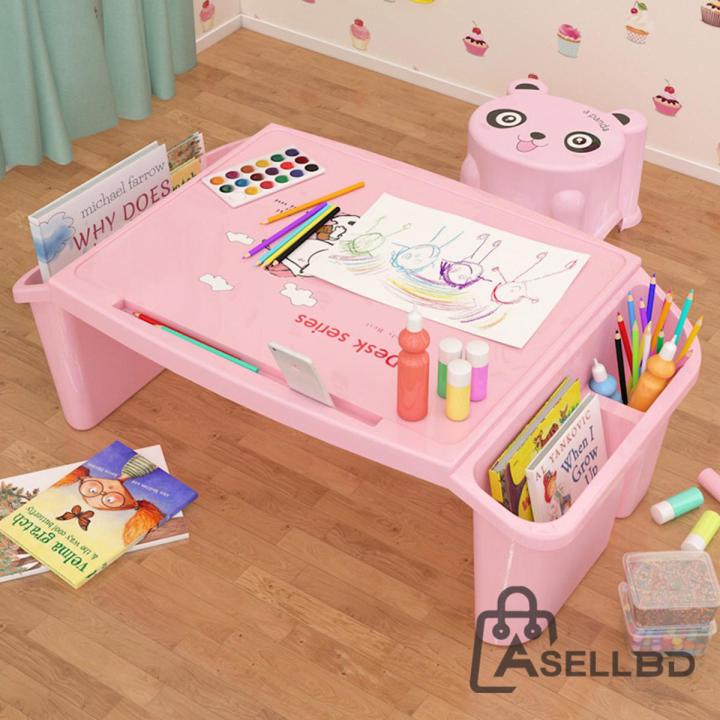 Extra-thick plastic multifunctional children's small desk bed desk baby ...