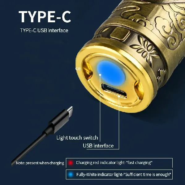 T9 Vintage USB C Type cable with Rechargeable Hair Trimmer metal body ...