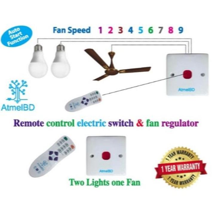 REMOTE CONTROL ELECTRIC 2 SWITCH AND 1FAN REGULATOR | Daraz.com.bd