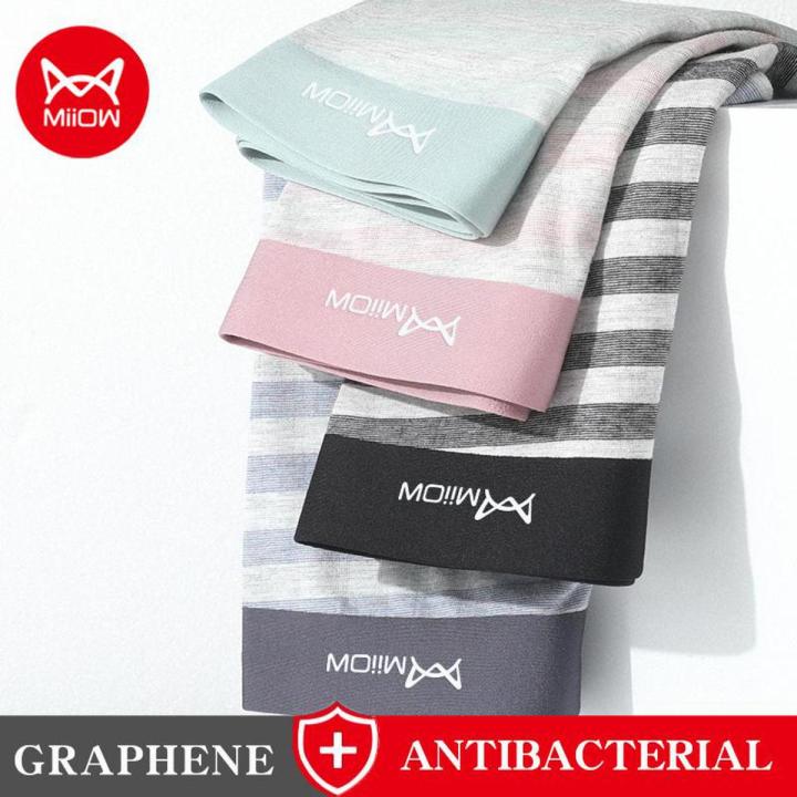 Miiow 3Pcs Men's Modal Boxer Underwear Breathable AAA Antibacterial Shorts Soft Underwear ...