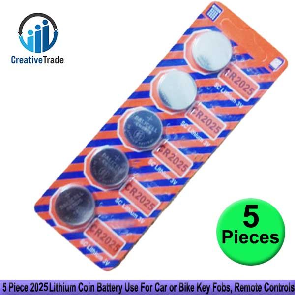 5 Piece 2025 Lithium Coin Battery | Daraz.com.bd