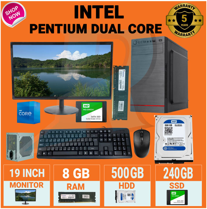 Full New Desktop with Intel Pentium Dual core Processor, 8GB RAM 240 GB ...