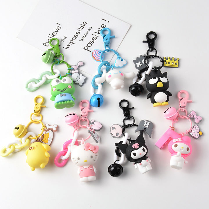 Cute Cartoon Kawaii Sanrioed Kuromi Mymelody Cinnamorol Keychain Car ...