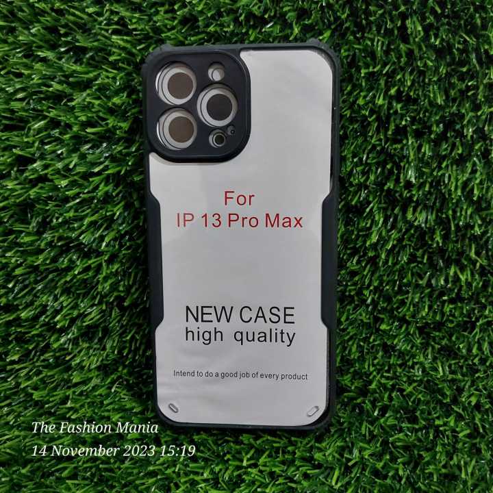 iPhone 13 Pro Max Transparent Black Shockproof Camera Protective ...