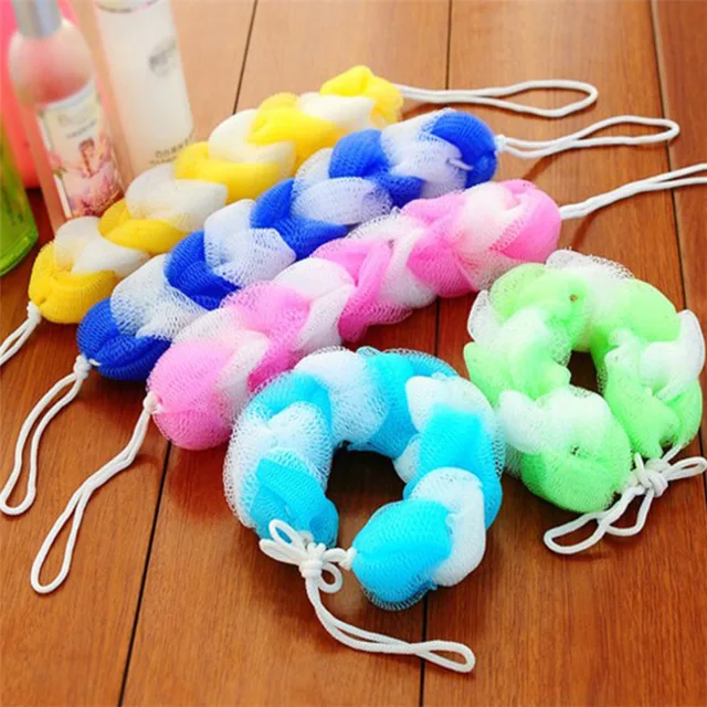 Long Handle Bath Sponge Shower Brush Back Scrubber For Shower Soft Mesh ...