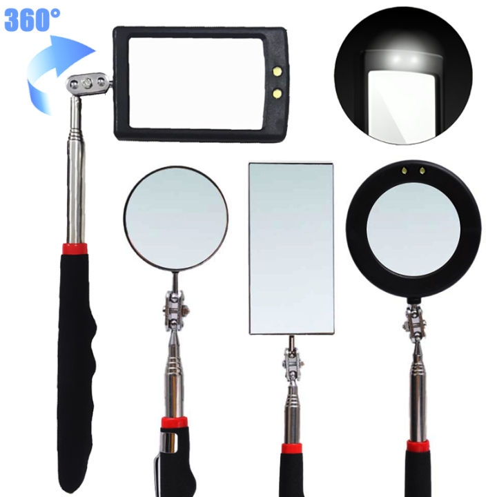 Car Chassis Endoscope 360°Telescoping Mirrors Angle LED Light ...