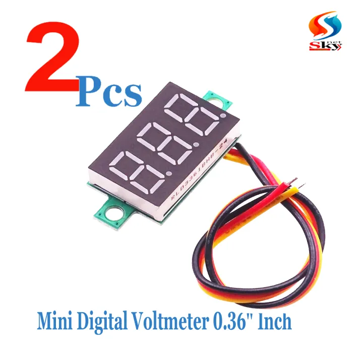 2pcsMini Digital Voltmeter Voltage Meter Panel Volt Tester Detector ...
