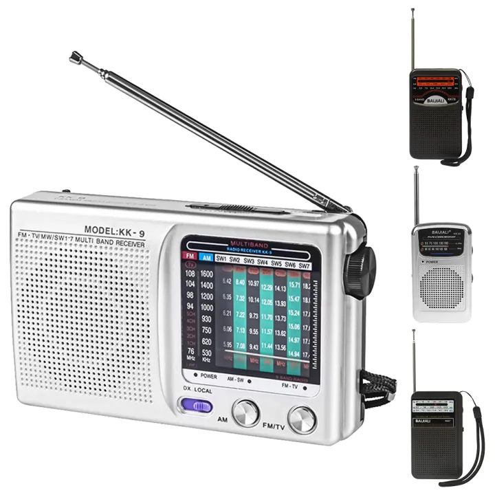 SW/AM/FM Radio Portable Pocket Emergency Radio LCD Display Dual Band ...