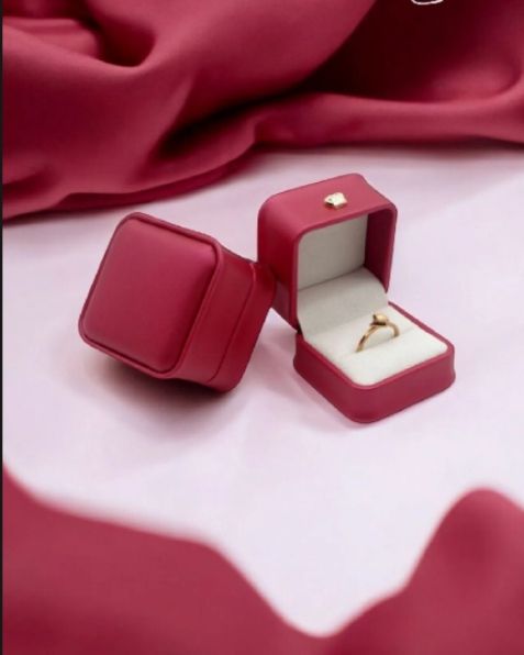 Luxury Crown Ring Box – (Red & White) | Engagement & Wedding Ring Case ...