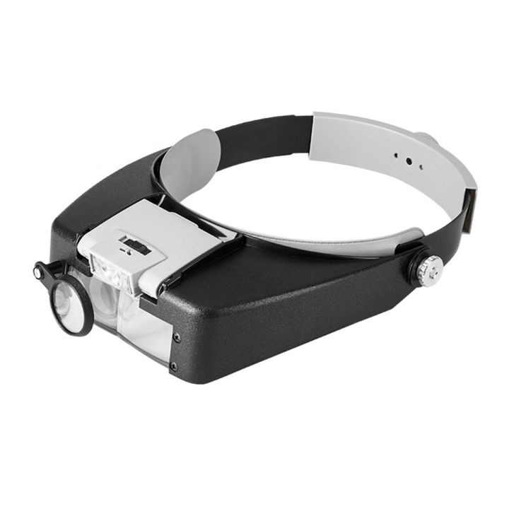 10X Headband LED Light Magnifying Glass Adjustable Head Loupe Magnifier ...