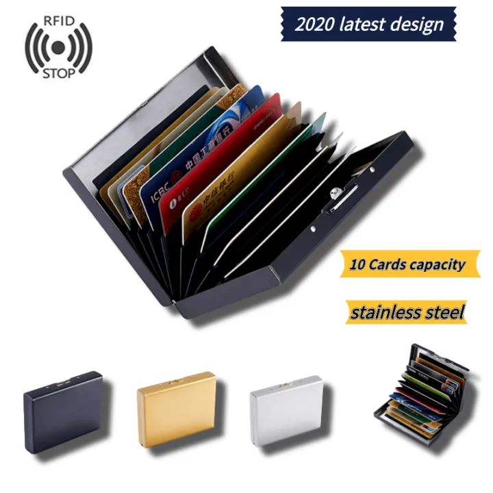 2020 Anti-Scan RFID 10 Cards Large capacity Aluminum Metal Credit Card ...