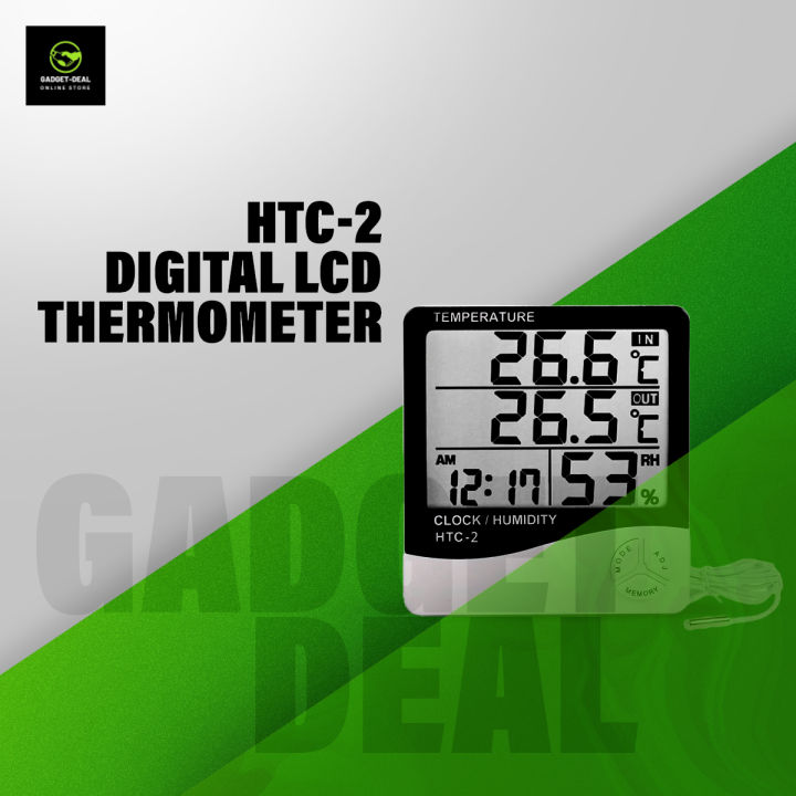 HTC-2 Digital LCD Thermometer Hygrometer Electronic Temperature ...