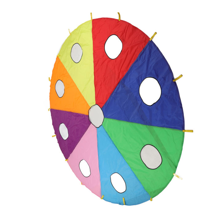 Kids Umbrella Parachute Play Set 9 Holes Round Shape Inflatable Stick ...