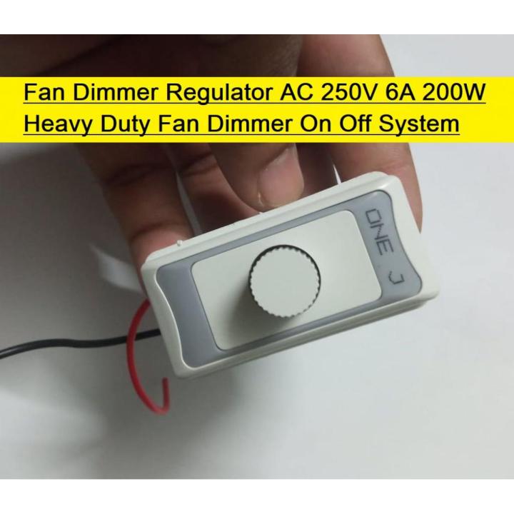 Piano Fan Dimmer Regulator AC 250V 6A 200W Heavy Duty Fan Dimmer On Off ...